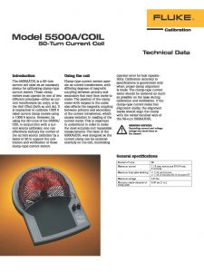 5500A COIL Data Sheet — Minerva Metrology & Calibration