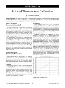 Metrology 101 Infrared Thermometer Calibration — Minerva Metrology ...